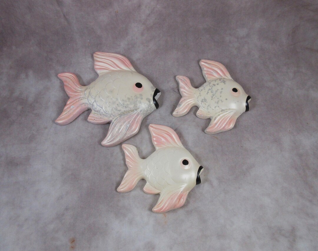 1960 Miller Studio Fish Trio Wall Plaques Wall Decor Chalkware - Etsy