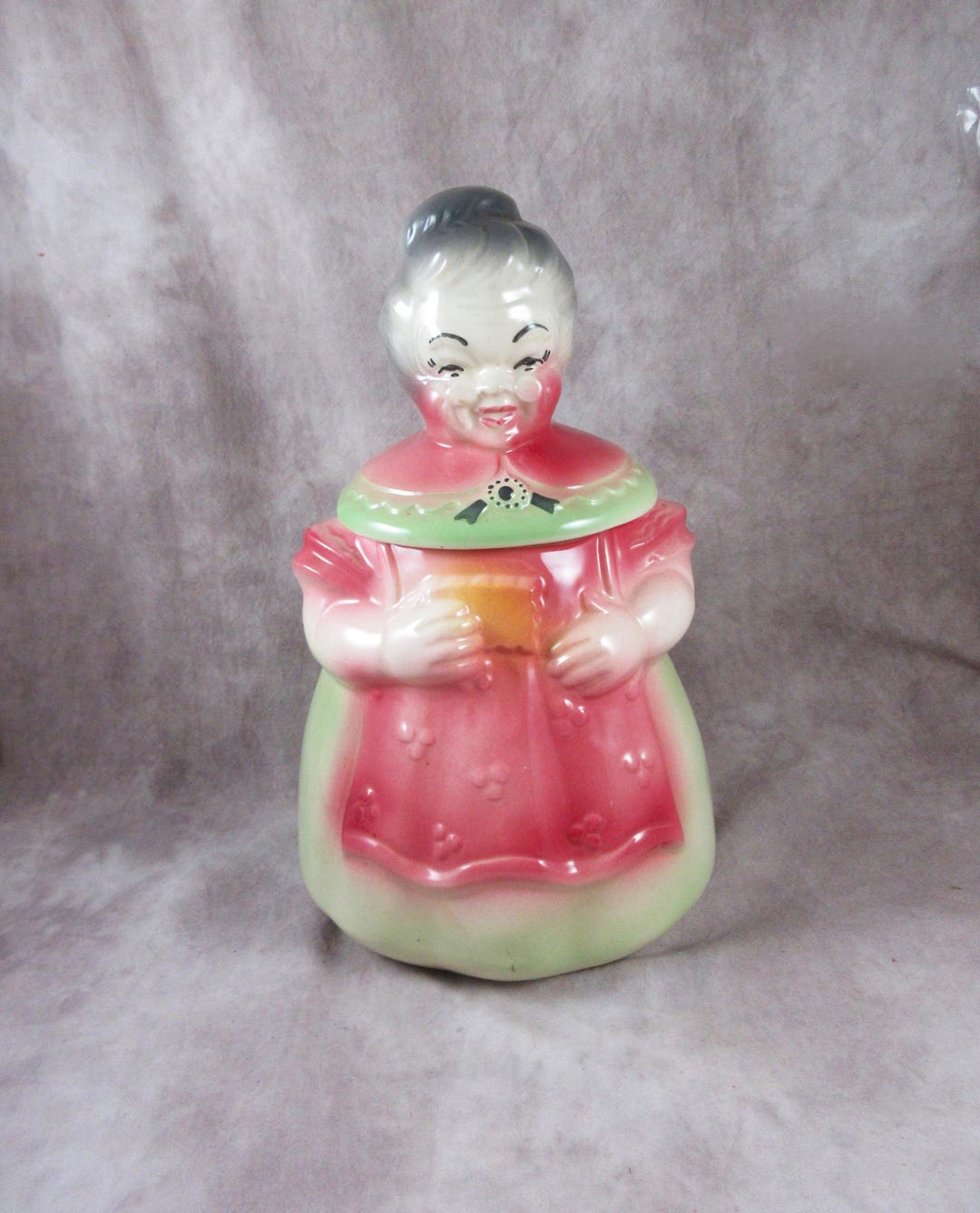 American Bisque "granny Lady" / "aunt Bee /bea" Ceramic Cookie Jar ...