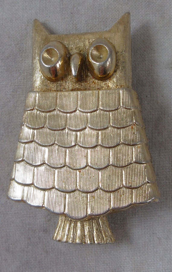 1969 Vintage AVON Owl Perfume Brooch Pin - Jewelry - … - Gem
