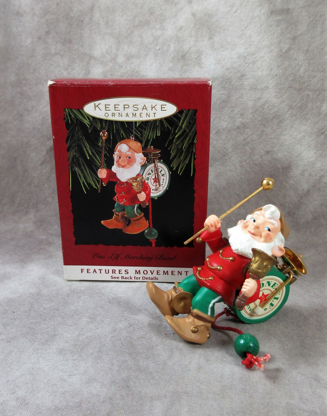 1993 Hallmark One ELF Marching BAND Moving Tree Ornament - Christmas ...