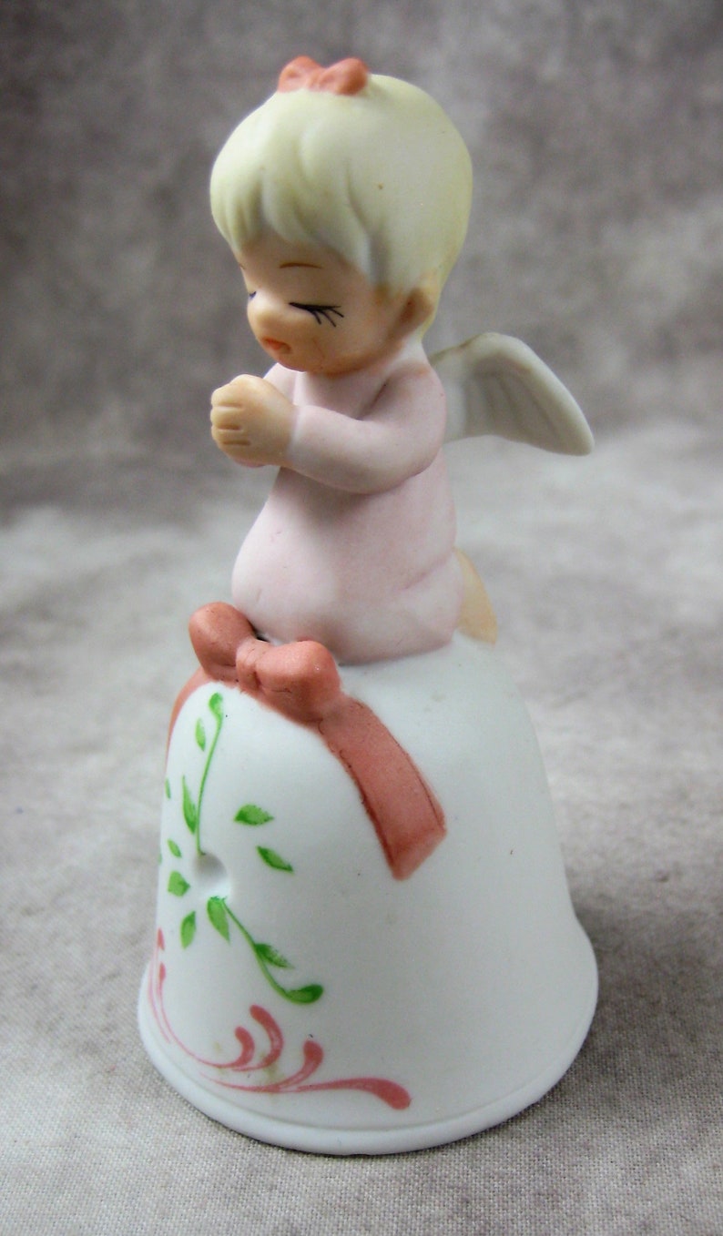 LEFTON Praying Angel Bell Porcelain Ceramic Bisque 1985 | Etsy