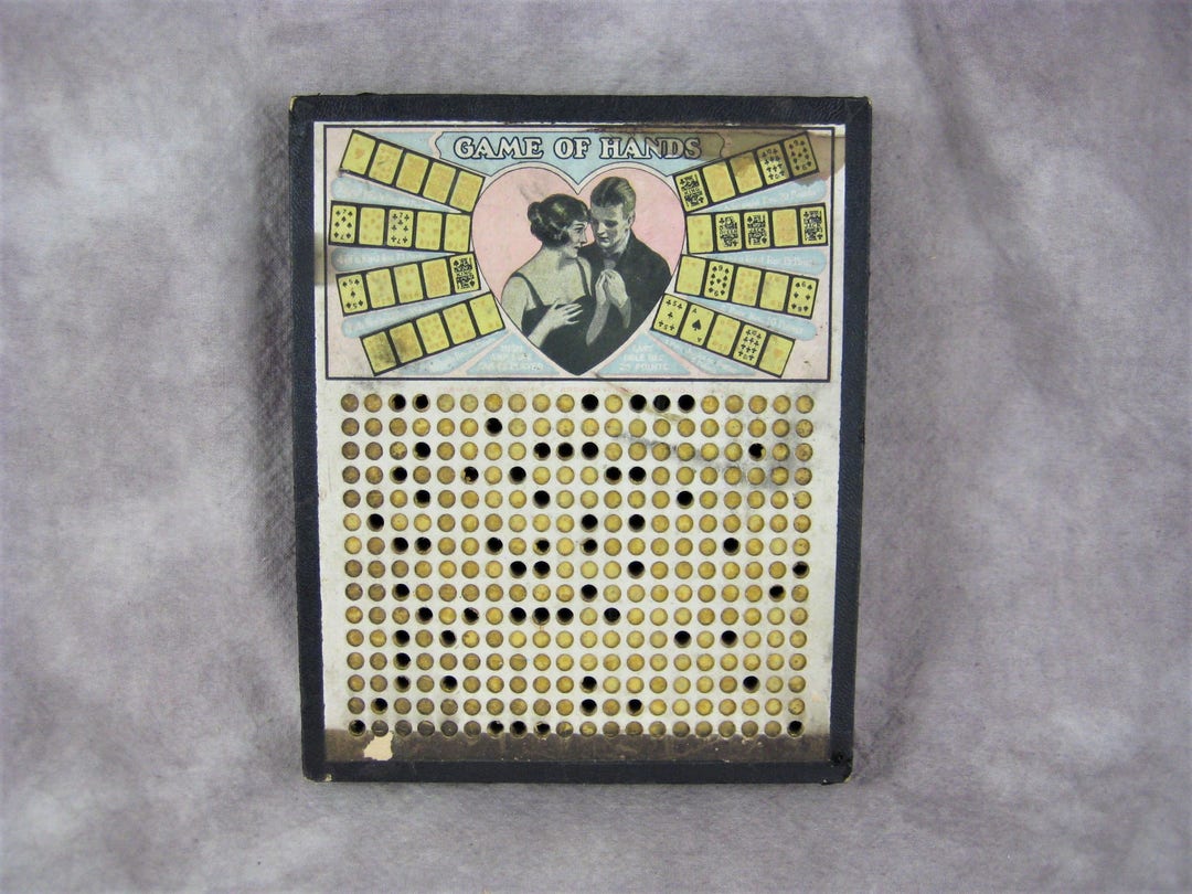 1920s Punchboard GAME of HANDS by C. A. Brewer - Metal Punch Key ...