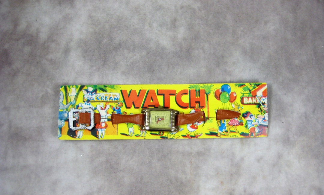 NOVELTY Vintage Toy Watch on Card - Great Graphics - Party Favor ...