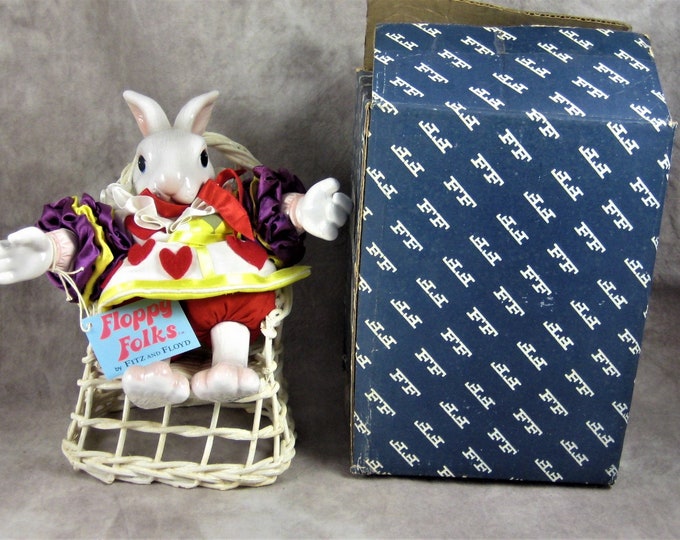 Fitz and Floyd Wonderland White Rabbit Large FLOPPY FOLKS Ceramic and ...