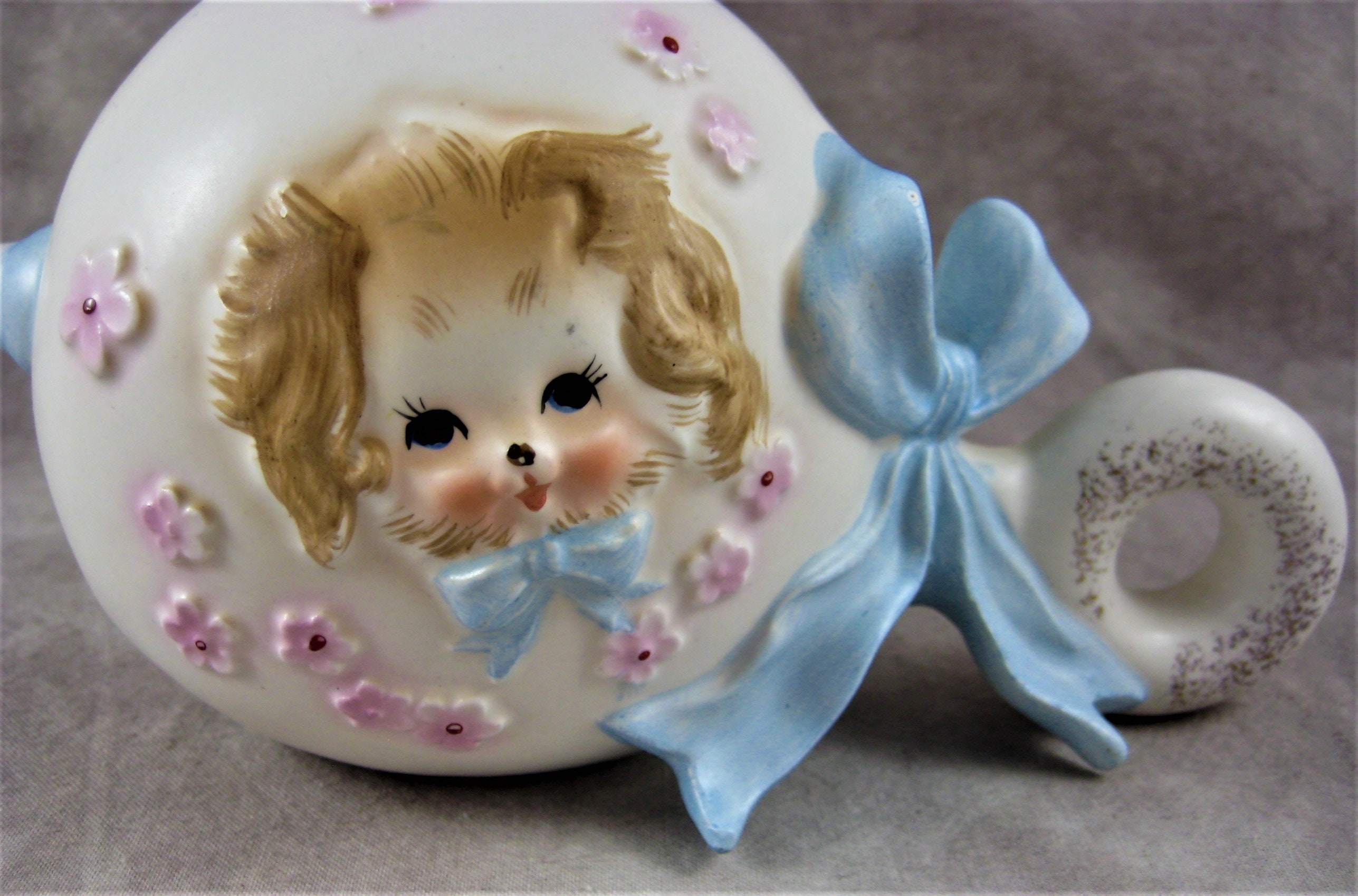 Napcoware Planter Doggie Baby Rattle Napco Ceramic Dog Puppy | Etsy