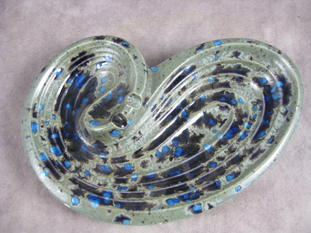 Franciscan Studios Art Pottery - Dappled Glaze Trinket Tray - Ashtray - Tobacciana - Ceramic ...