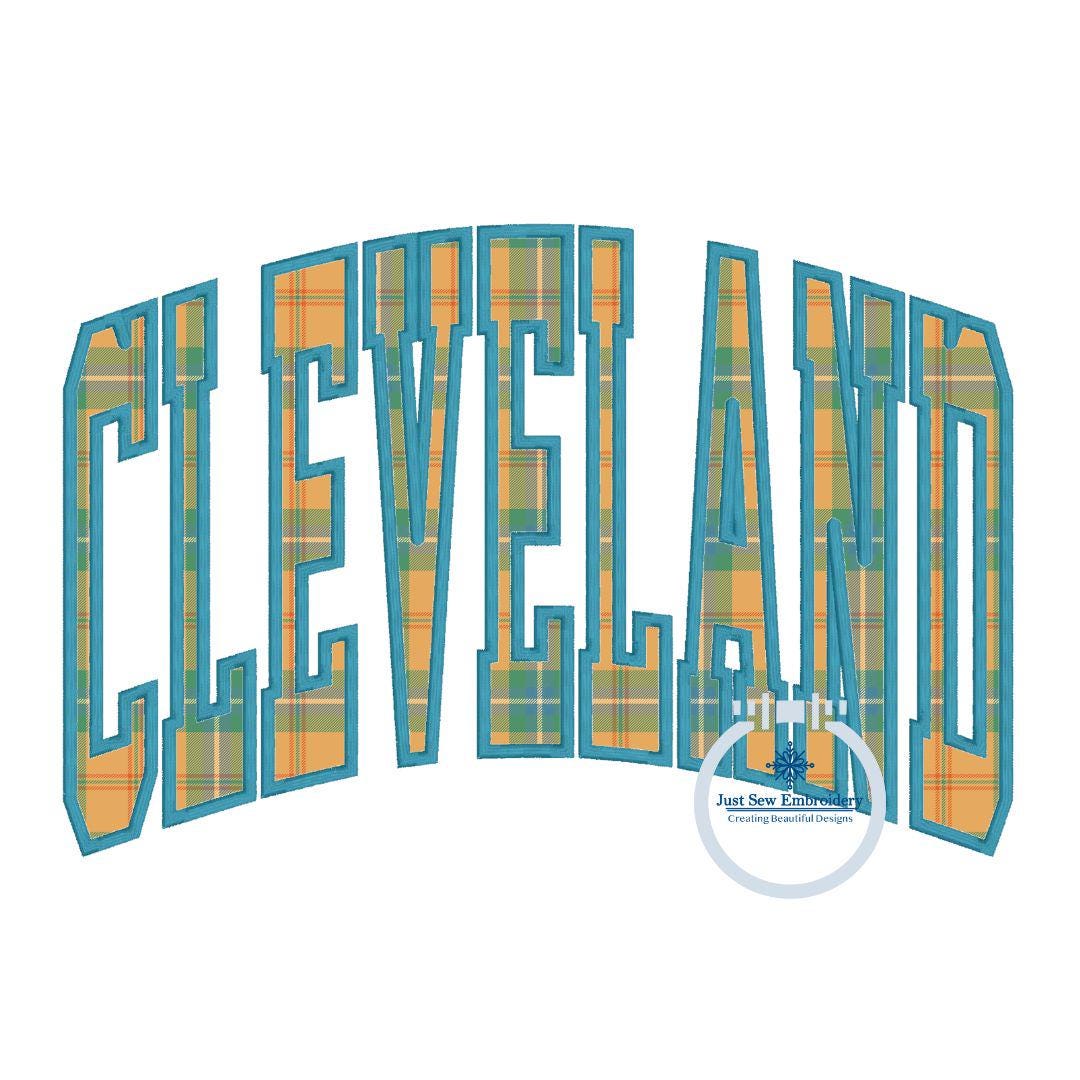 Cleveland Arched Satin Applique Embrodiery Cleveland OH Ohio Three ...
