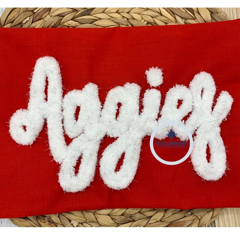 Aggies Chenille Yarn Applique Embroidery Design Four Sizes - Etsy