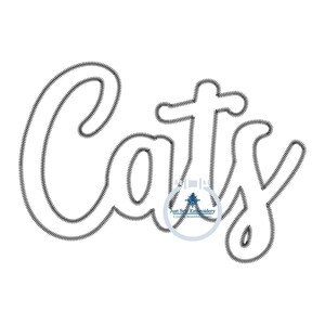 Cats Script Applique Embroidery Design Machine Zigzag Embroidery Seven ...