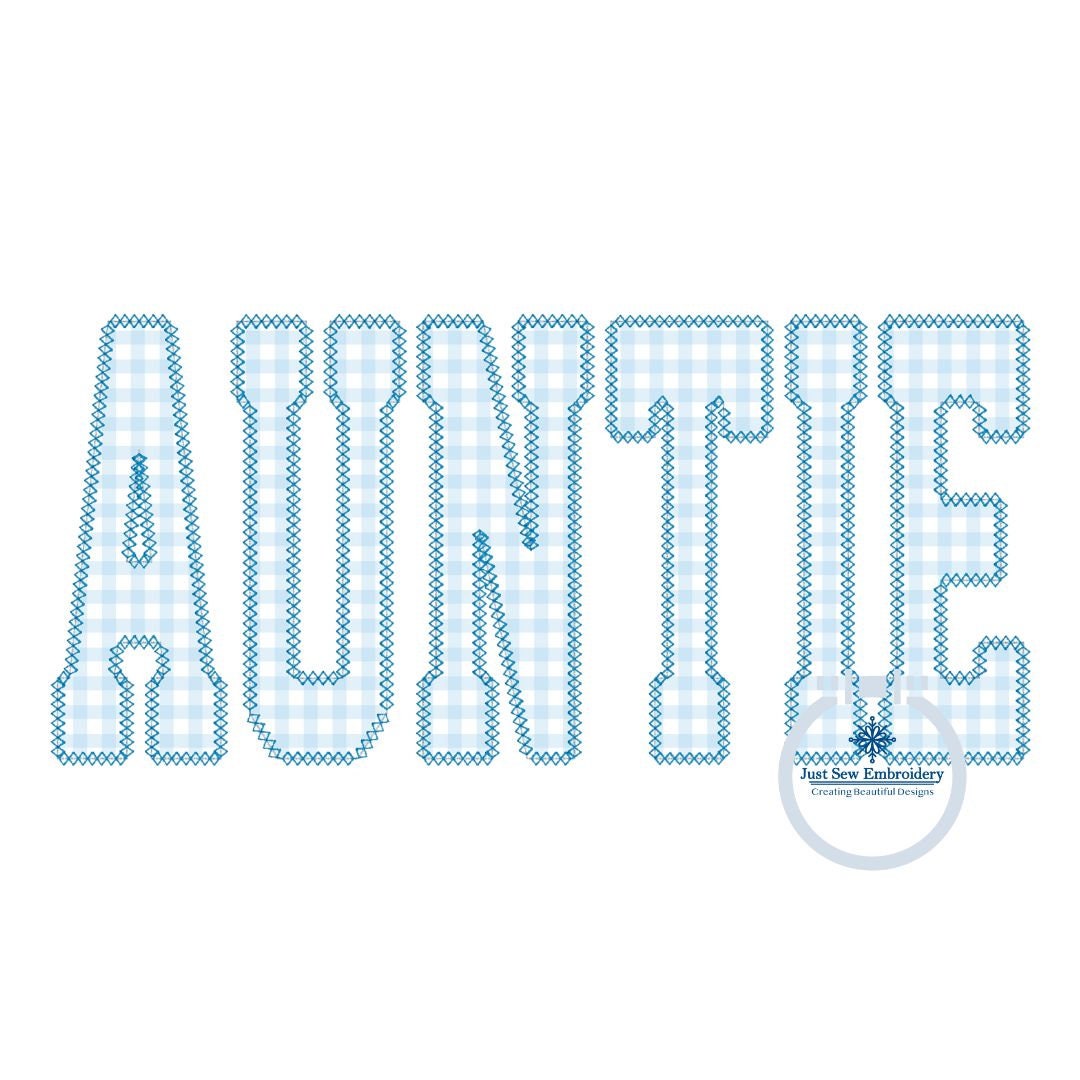 AUNTIE Applique Embroidery Design Aunt Mother's Day Gift Diamond Stitch ...