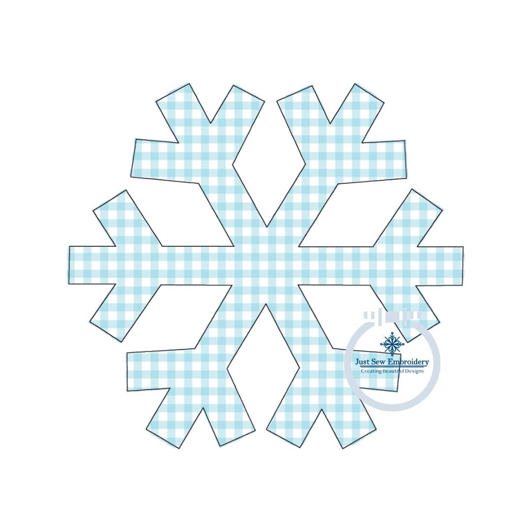 Snowflake Applique Machine Embroidery Design With Raggy, Satin, and ...