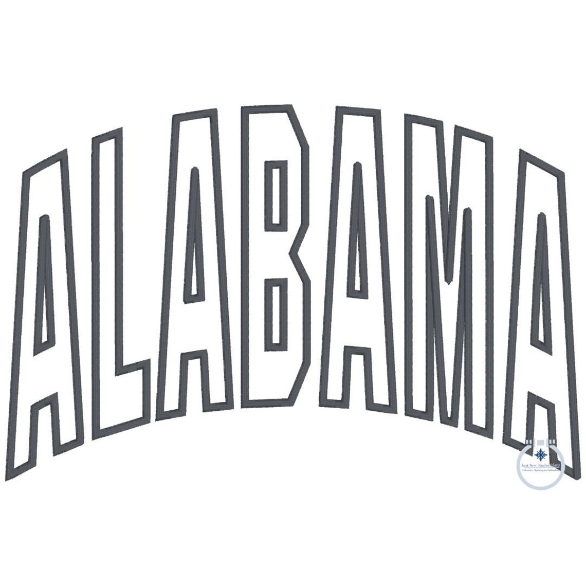 Alabama Arched Satin Applique Embroidery Design Three Sizes - Etsy
