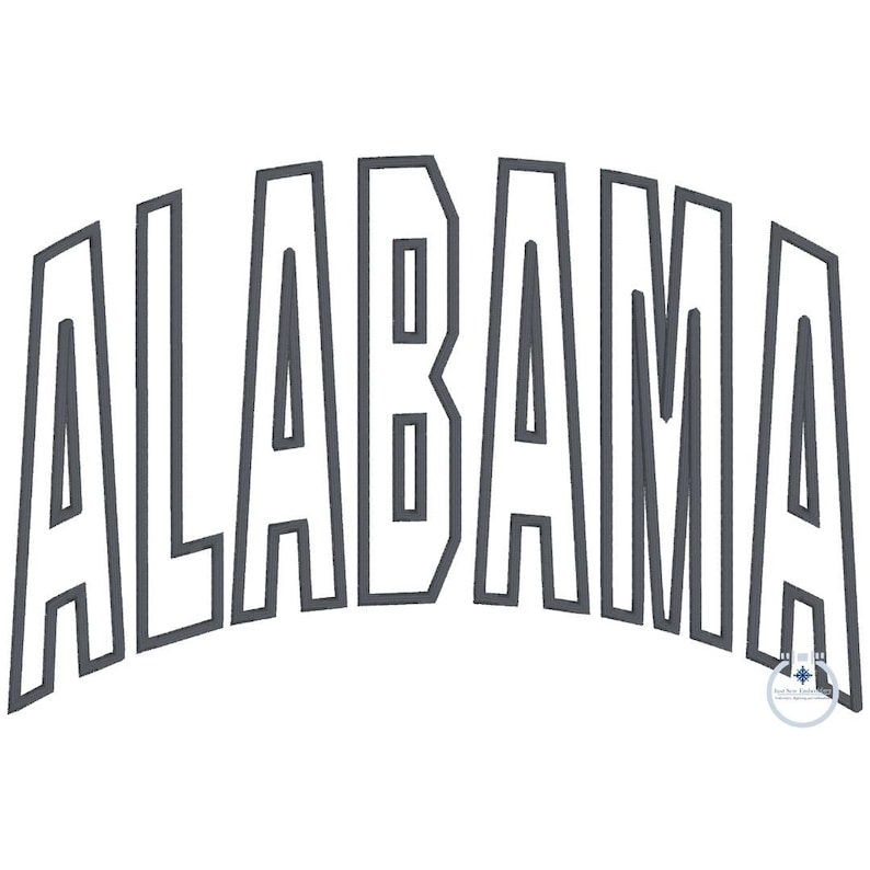Alabama Arched Satin Applique Embroidery Design Three Sizes - Etsy