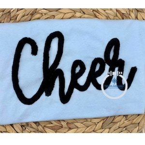 Chenille Yarn Script Font Applique Embroidery Seven Sizes 2, 3, 4, 5, 6 ...
