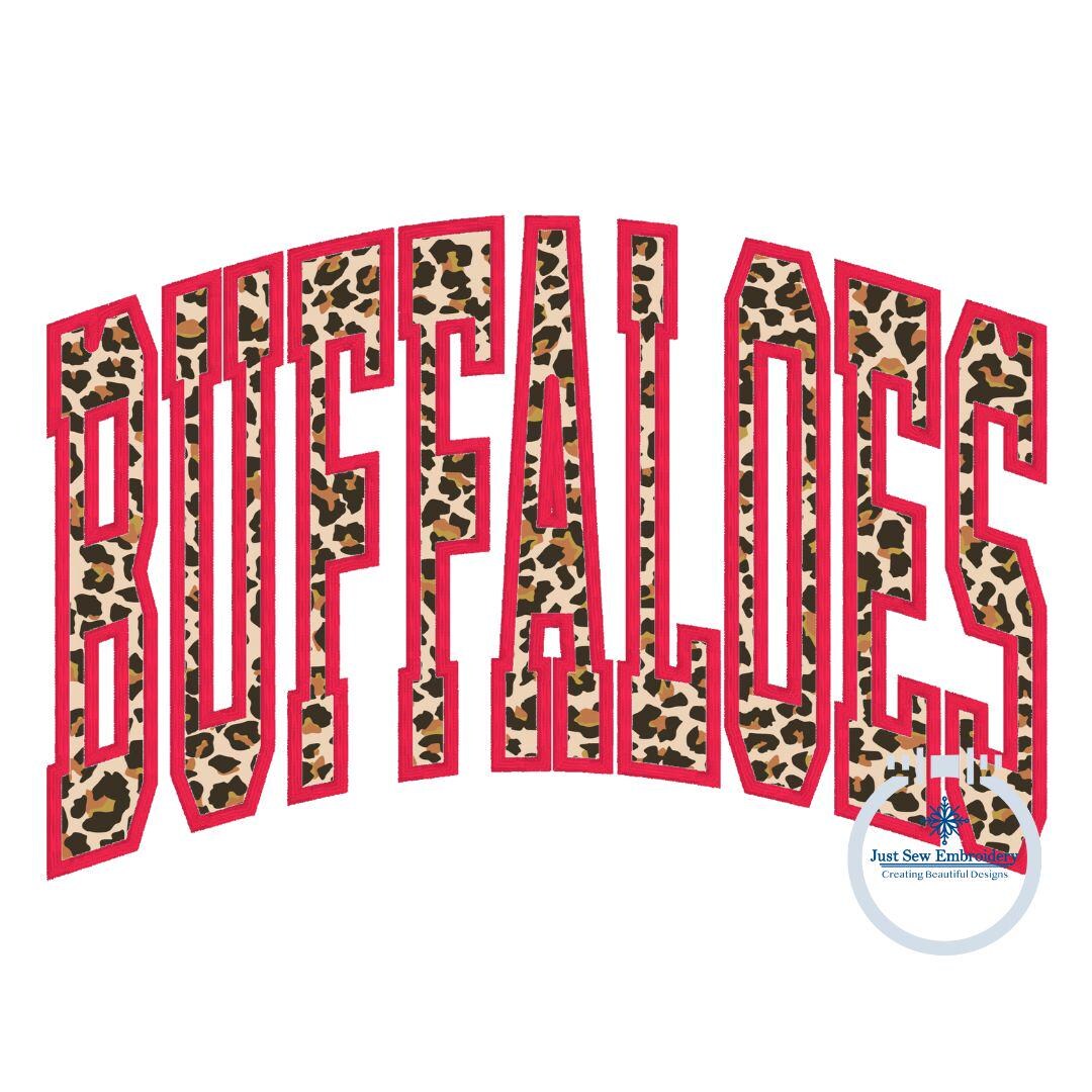 BUFFALOES Arched Applique Design Machine Embroidery Satin Edge One Size 8x12 Hoop - Etsy