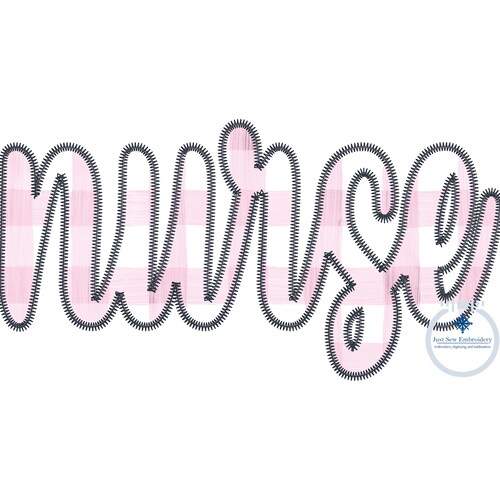 NURSE Script Zigzag Applique Embroidery Nursing Nurses Shirt - Etsy