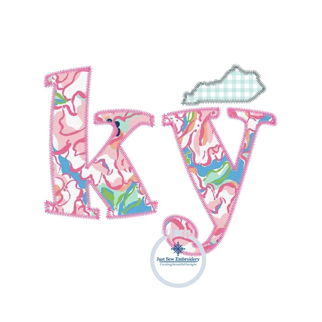 KY State Zigzag Applique Embroidery Kentucky Design Seven Sizes 5x7 ...