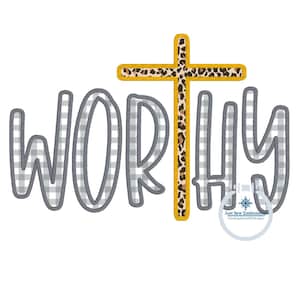 Worthy Cross Applique Embroidery Design Satin Stitch Christian Easter ...