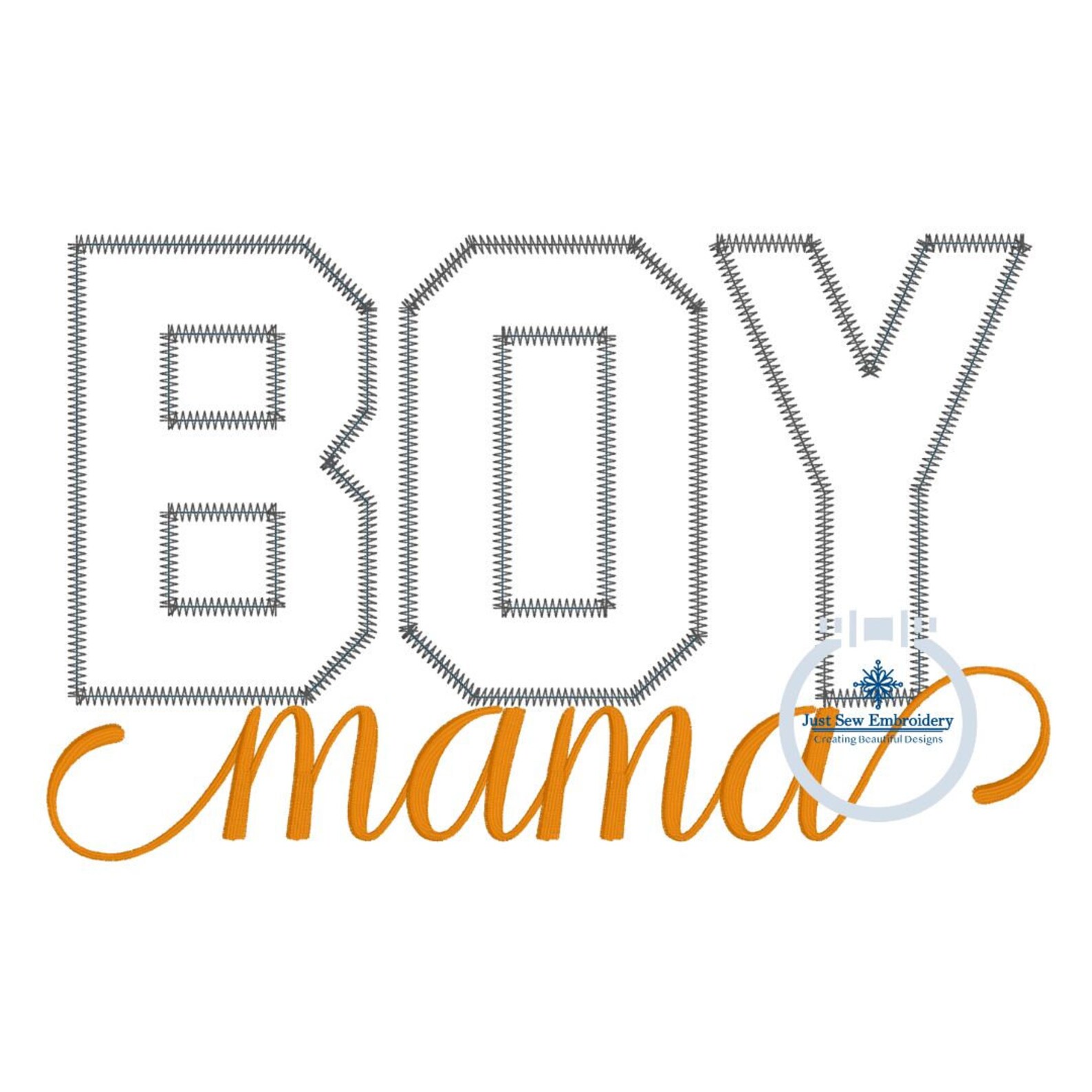 Boy Mama Block Applique Embroidery With Satin Script Three - Etsy