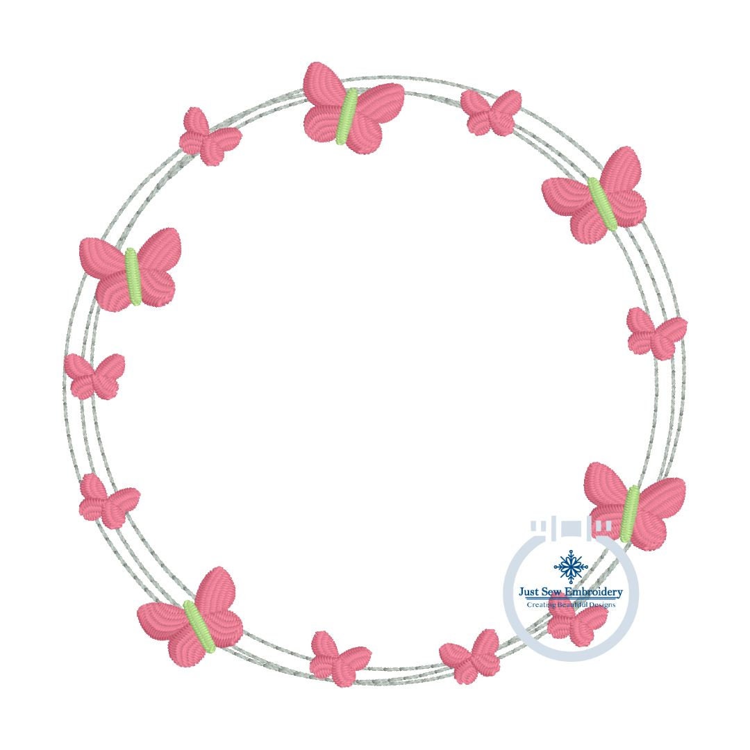 Butterfly Monogram Frame Embroidery 4x4 Hoop NO FONTS INCLUDED - Etsy