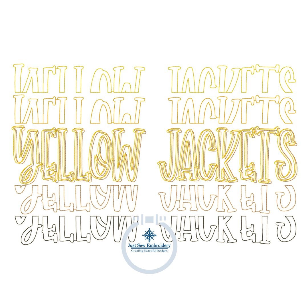 Yellow Jackets Repeat Bean Embroidery Design Bean Stitch Five Sizes 5x7 ...