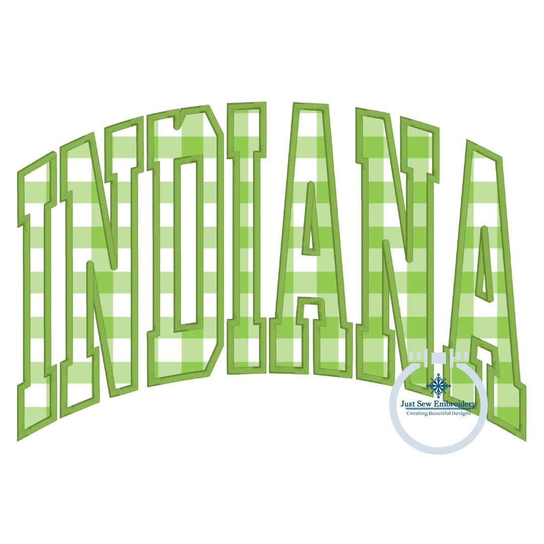 Indiana Arched Satin Applique Embroidery Design IN Three Sizes 6x10 ...