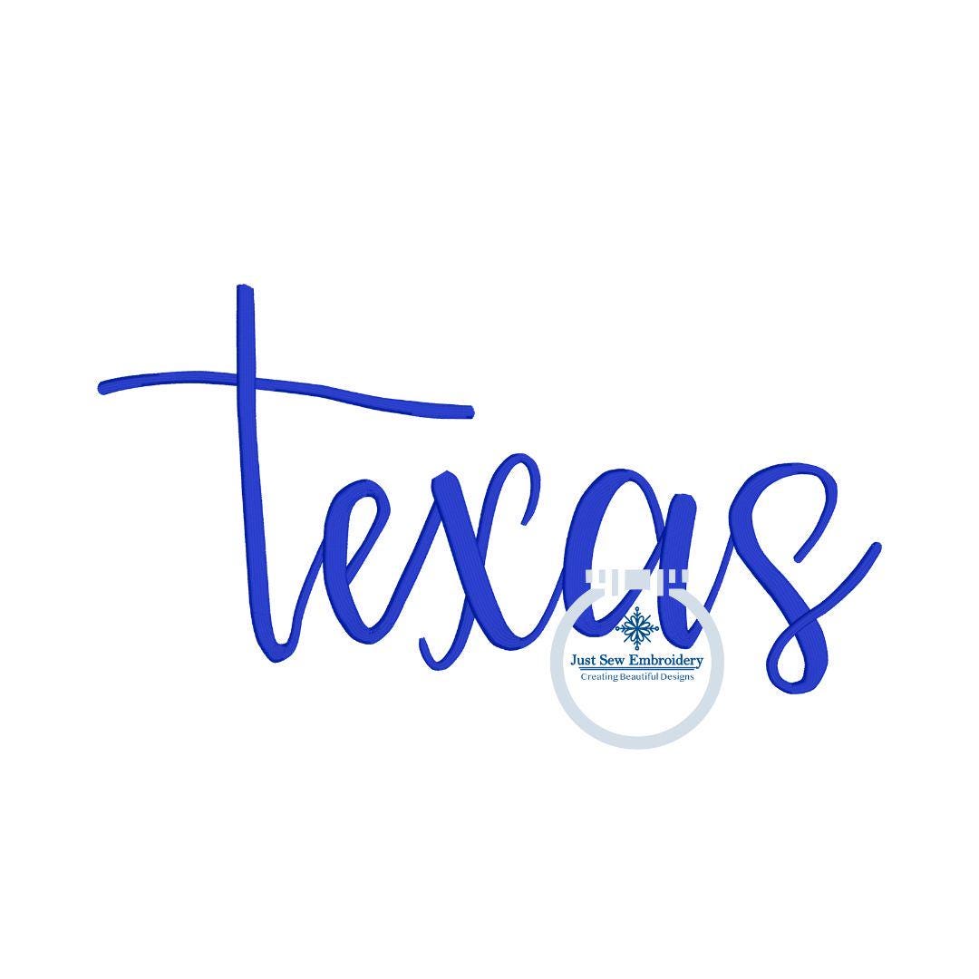 Texas Embroidery Script to Fit 8x12 Hoop Full Chest TX - Etsy