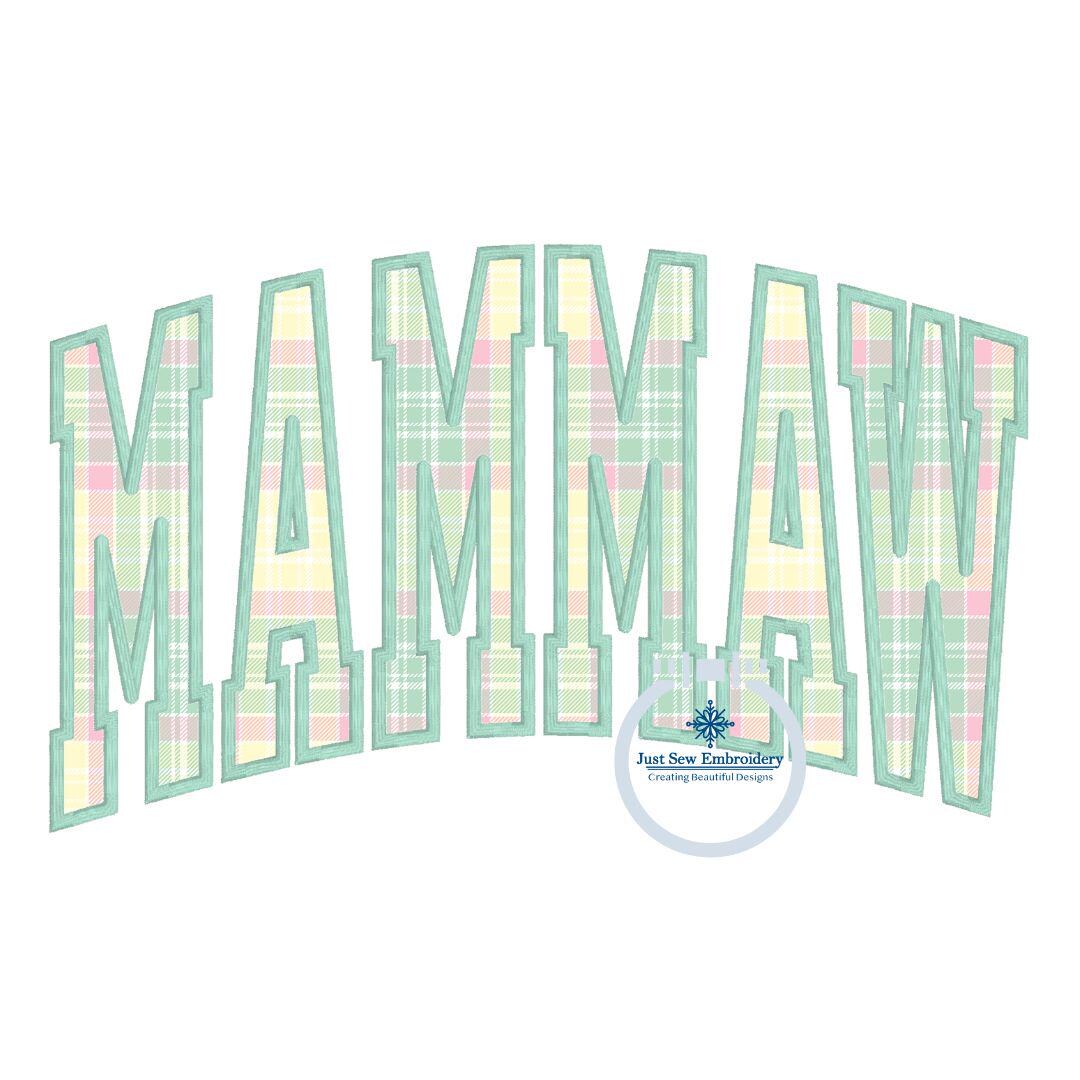 MAMMAW Arched Applique Embroidery Design Satin Stitch Six Sizes 8x8 ...