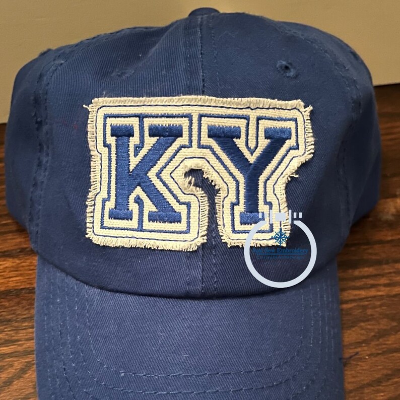 KY Varsity Font Raggy Patch Satin Stitch One Size for Hat - Etsy
