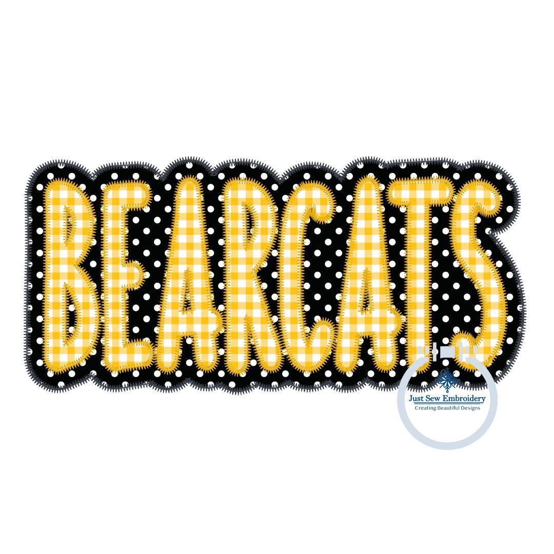 BEARCATS Double Zigzag Applique Embroidery Machine Design Skinny Font ...