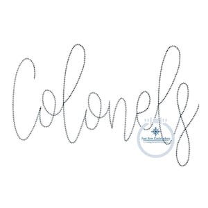 Colonels Chenille Yarn Applique Embroidery Machine Design Script Five ...