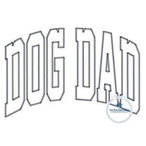 Dog Dad Arched Zigzag Applique Embroidery Design Machine Embroidery Dog ...