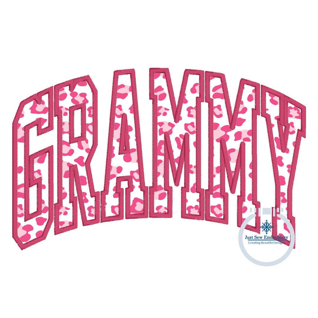 Grammy Arched Satin Applique Embroidery Design Three Sizes 8x8, 6x10 ...