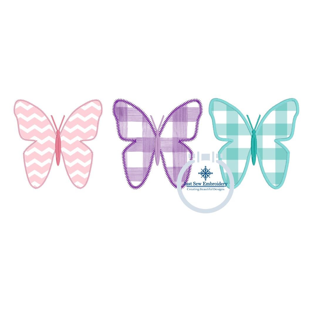 Butterfly Applique Embroidery Design File Machine Embroidery Satin Edge ...