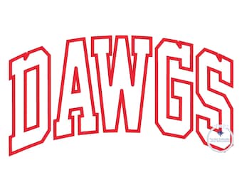 Applique Embroidery DAWGS Arched Satin Stitch Design Machine - Etsy