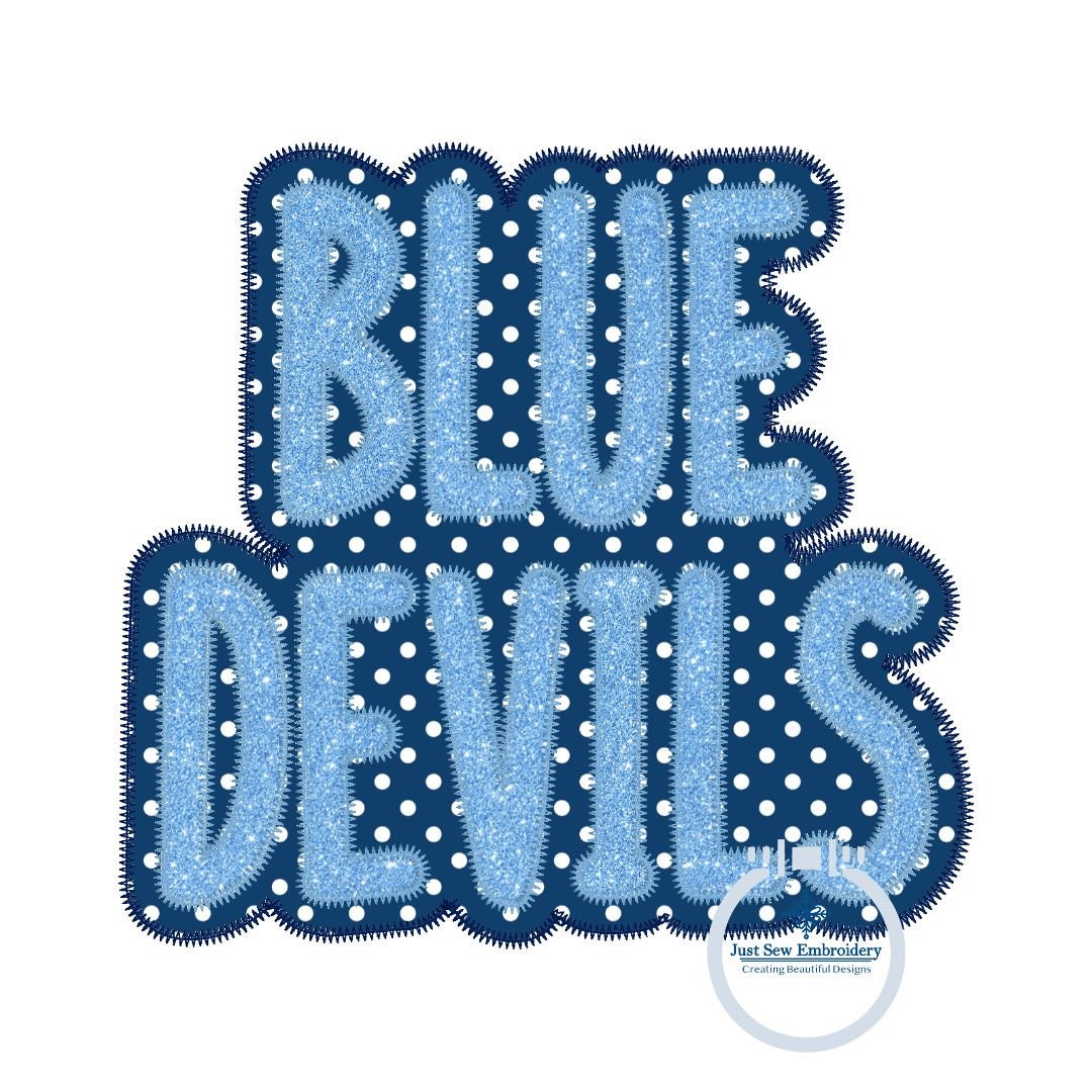 Blue Devils Applique Embroidery Two Layer Design Machine Embroidery Two ...