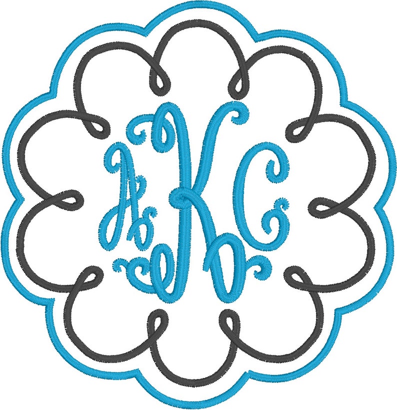 Monogram Frames Whimsical Embroidery 4x4 Name Borders 3 - Etsy