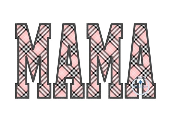 MAMA Applique Embroidery Design Satin Edge Stitch Academic - Etsy
