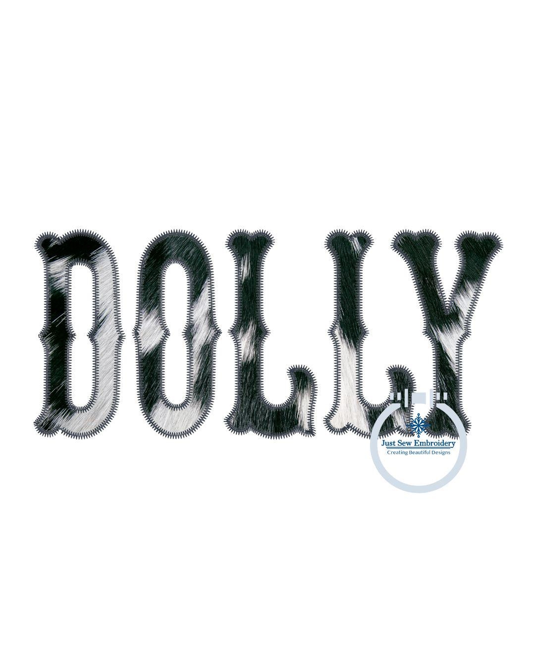 DOLLY Applique Embroidery Design Zigzag Edge Three Sizes 5x7, 6x10, and ...