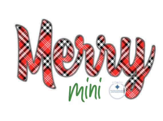 Merry Mini Applique Machine Embroidery Design With Zigzag - Etsy