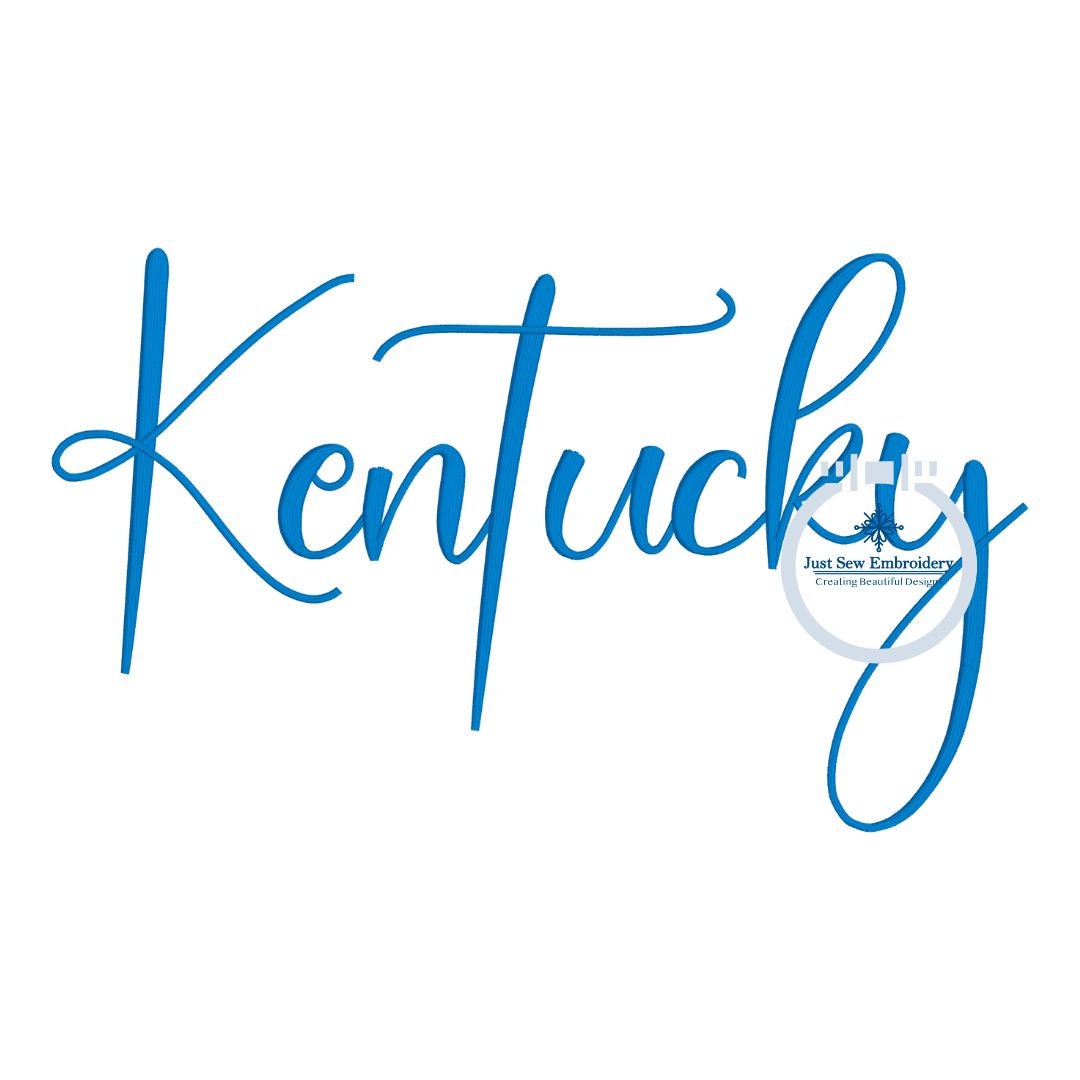Kentucky Embroidered Script Satin Stitch Full Chest Design KY ...