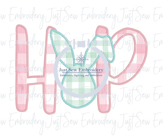 Bunny Hop Applique Machine Embroidery Design With Satin or - Etsy