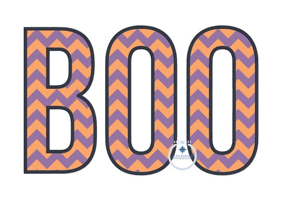 BOO Applique Machine Embroidery Design Satin Stitch Four Sizes - Etsy