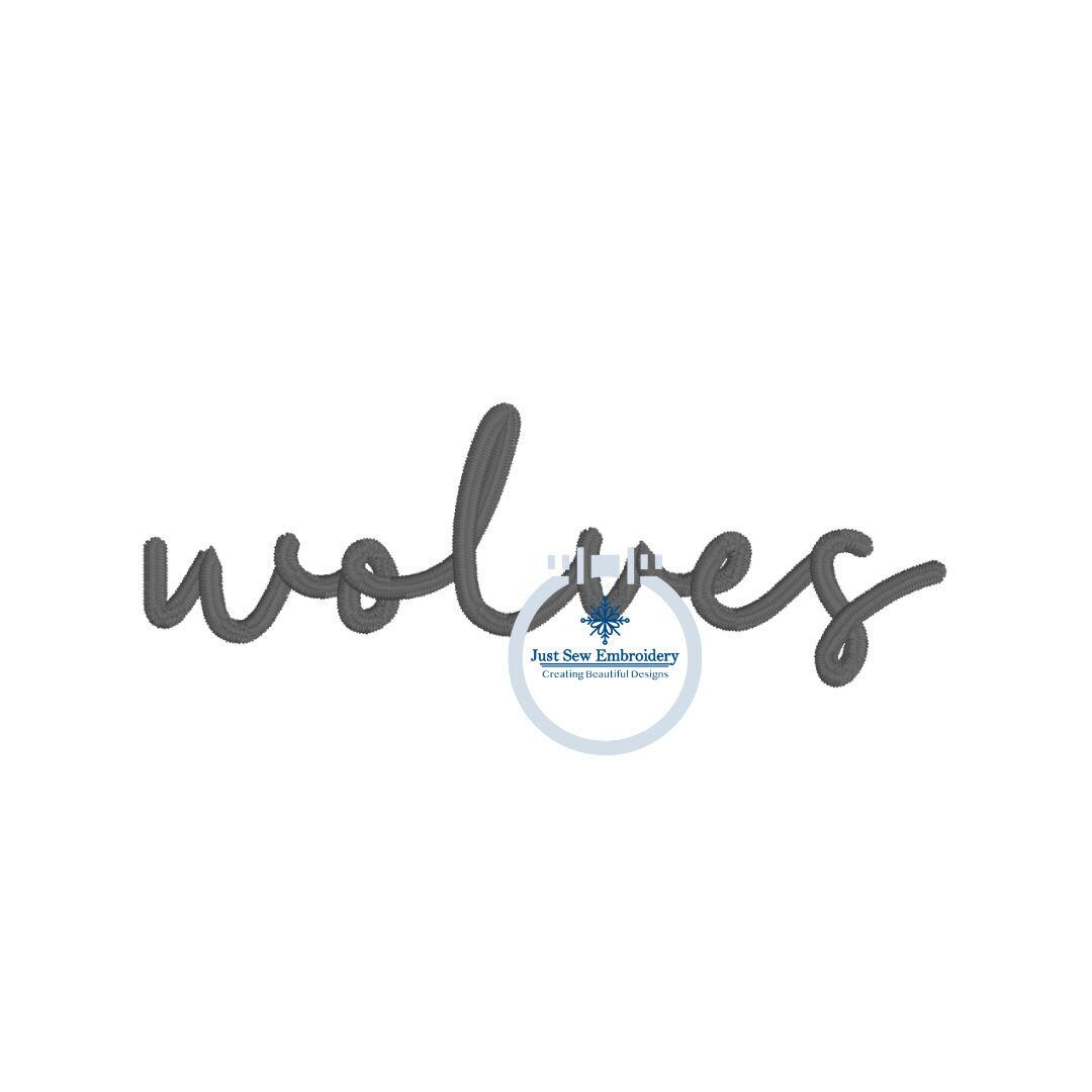 Wolves Satin Script Embroidery Design Two Sizes 4 & 5 Inch - Etsy