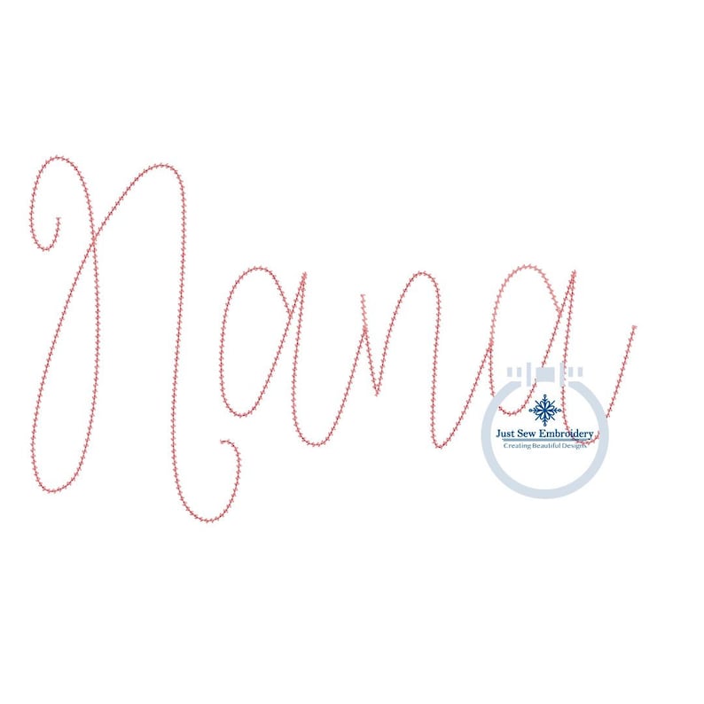 Nana Script Chenille Yarn Applique Embroidery Design Mother's Day Gift ...