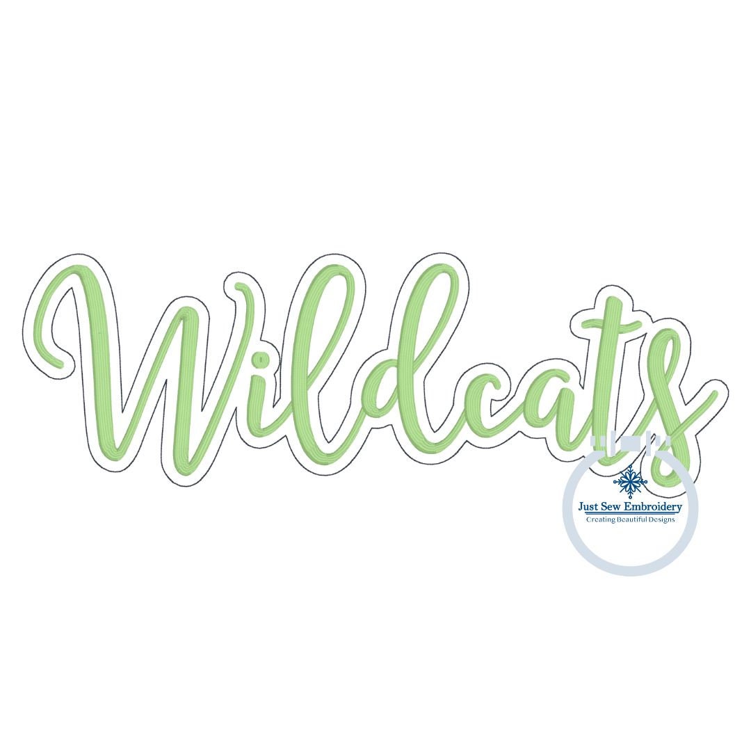 Wildcats Embroidered Script Satin Stitch With Bean Stitch Outline ...
