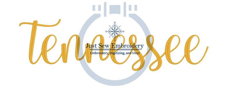 Tennessee Embroidery Script in Three Sizes to Fit 8x12 6x10 | Etsy