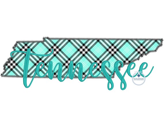 Applique Embroidery TN Tennessee Script Overlap Zigzag Stitch - Etsy