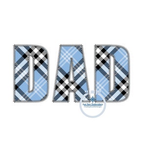 Dad Block Zigzag Applique Embroidery Design Father's Day Gift Four ...