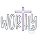 Worthy Cross Applique Embroidery Design Zigzag Stitch Christian Easter ...